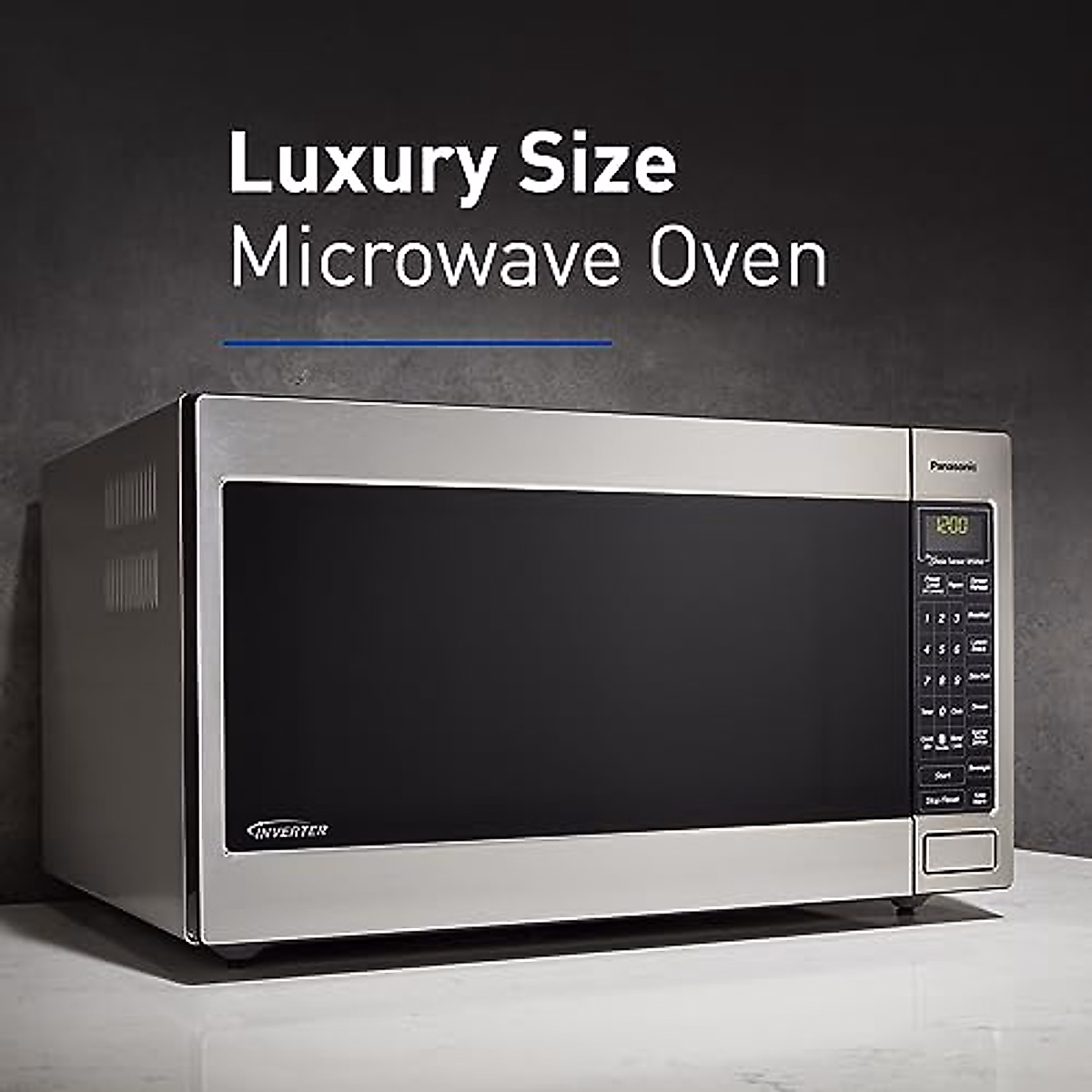 Panasonic NN-T945SF 2.2 cu.ft Inverter Countertop Microwave Oven 1250Watt Power with Genius Sensor Cooking, Stainless Steel