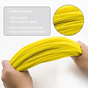 Juasky 400pcs Yellow Pipe Cleaners Chenille Stem, Pipe Cleaners Craft Supplies, for DIY, Making Toys, Creative Home Art Craft Decorations (6mm x 12 Inch)