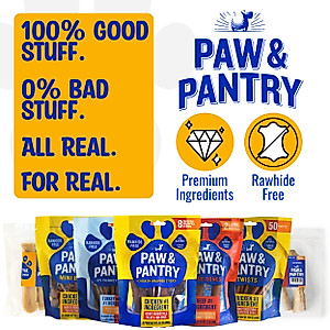 Paw & Pantry 5" Soft & Chewy USA-Chicken Wrapped Sticks for Dogs - Pack of 32 Rawhide Free Chicken Dog Treats - Grain-Free & Highly Digestible Chicken Wrapped Dog Treats - Great Savory Flavor