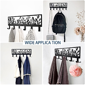 MUYUSEN Coat Rack Wall Mount,Hat Rack on Wall,Metal Decoration Hooks Rack Hanger for Wall Coat Hat Towel Purse Robes Entryway Bedroom Bathroom(15.55x5.98x1.22INCH 1PC) ﻿