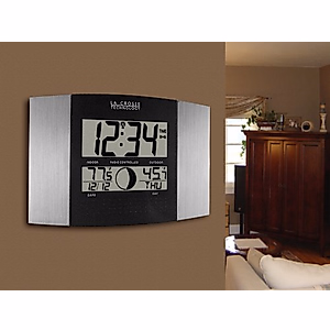 La Crosse Technology WS-8117U-IT-AL Atomic Wall Clock with Indoor/Outdoor Temperature