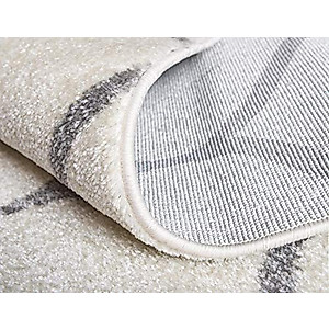 Unique Loom Trellis Frieze Collection Area Rug - Rounded (5' 1" x 8', Ivory/ Gray)