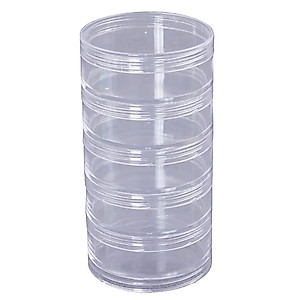 Diamond Storage Box Bead Storage Containers Clear Plastic Cylinder Bead Organizer 5 Layer Stackable Bead Storage Jars for Beading Storage Painting Embroidery Box