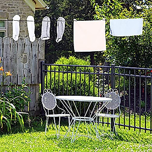 2 Pieces Windproof Clothesline, 1.2M Length Camping Clothes Drying Line with Hooks and Suction Cups, Compact Adjustable Durable Clothes Line Rope, for Outdoor and Indoor Use