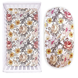 Floral Crib Sheet and Floral Bassinet Sheet