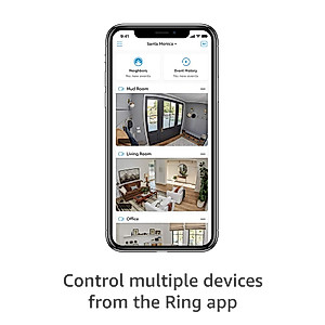 Ring Indoor Cam, Compact Plug-In HD security camera with two-way talk, Works with Alexa - White