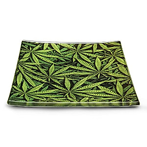 Tempered Glass Rolling Tray - Vibrant Design & Color - 6.25'' x 4.75''