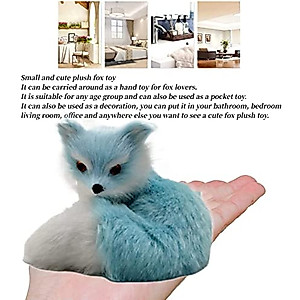 DZYUZK-Fox Toy Children's Simulation Blue Fox Cute Realistic Plush Doll Blue Fox Plush Toy