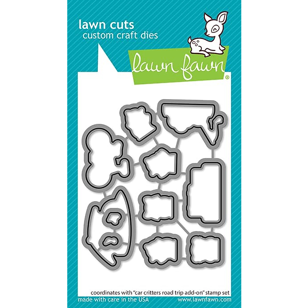Lawn Fawn - Car Critters Road Trip Add-on Stamps, Dies and Pocket