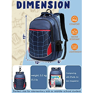 BLUEFAIRY Boys Backpack for Kids Elementary School Bags Durable Kindergarten Bookbags (Royal Blue)