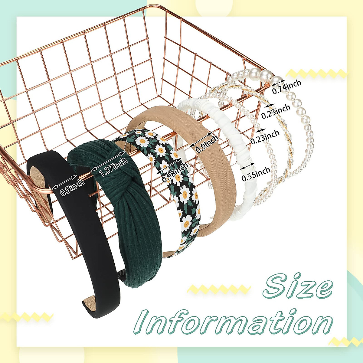 8 Pcs Different Designs Headbands for Women Knotted Wide Headbands Pearl Headband Cute Flower Hair Hoop Non Slip Head Accessories for Women Girls Solid Headbands Set, 8 Styles