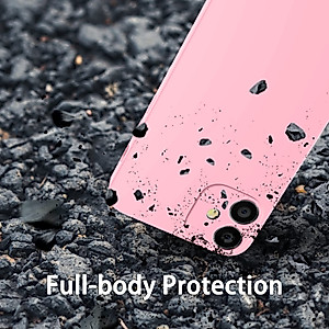 ANDATE Compatible with iPhone 12 Mini Case Silicone Pink, Soft Liquid Silicone Rubber Case Full-Body Protective Case Cover for iPhone 12mini- 5.4 Inch