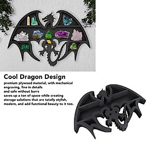Pssopp Crystal Display Shelf, Material Modern Crystal Shelf Dragon Shape Decor Crystal Display Shelf for Storing ycrystals Stones and Essential Oils