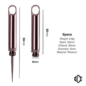 DAILYCARRYCO. TiPick Titanium Toothpick Keychain Holder - Portable Metal Travel Toothpick - Reusable EDC Micro Toothpick - Compact & Convenient - Carry On-the-Go - Titanium Construction, Merlot