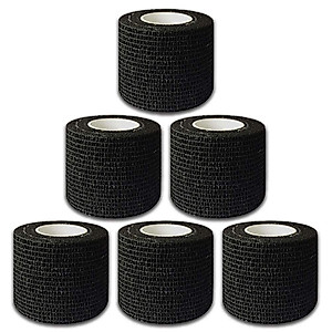 Tattoo Grip Tape Wrap Cover - Autdor 6Pcs 2" x 5 Yards Tattoo Machine Tape Cohesive Elastic Bandage Rolls Self-Adherent Tape for Grip Tube Accessories Sports Tape