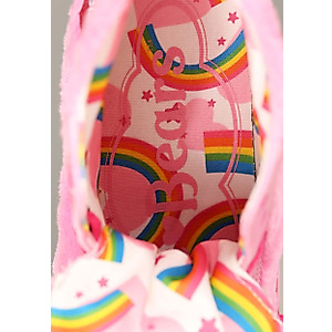 Care Bears Adult Pink Cheer Bear Shoes with Faux Fur and Embroidered Details (US Footwear Size System, Adult, Women, Numeric, Medium, 5)