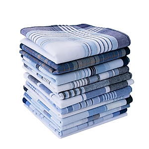 SrffbreMeOly Assorted Men's Handkerchief Plaid 100% Cotton Handkerchiefs Soft Soft Gift Set Hankies 6Pieces