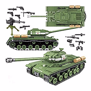 General Jim's Military Themed WW2 Building Blocks Tank Sets for World War 2 Brick Building Enthusiats (Soviet IS-2M Tank)