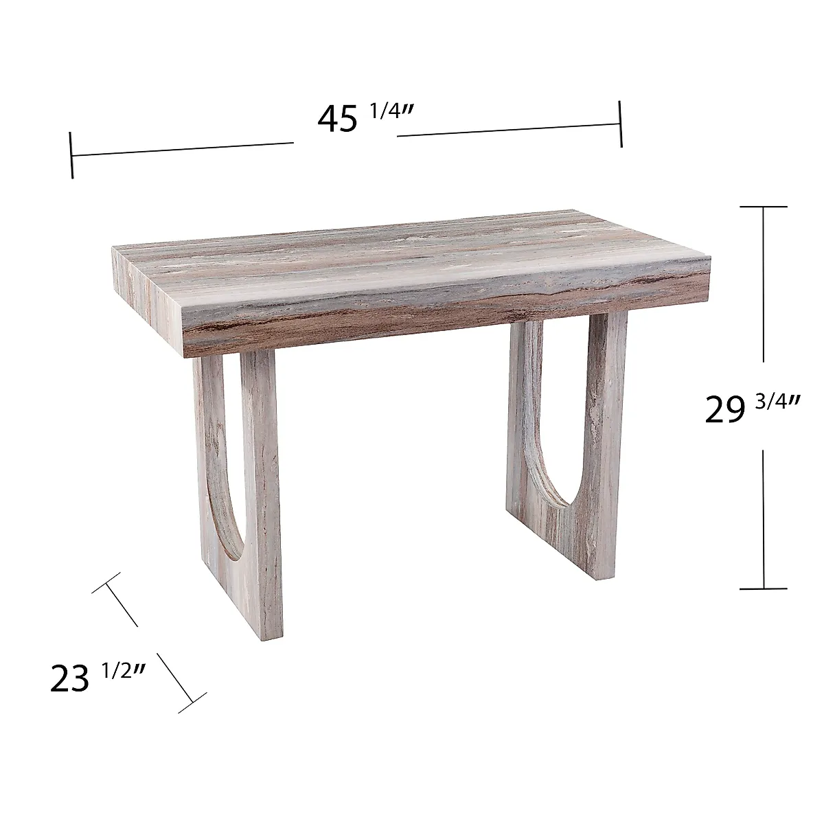 YLEOOB 45 inch Artificial Marble Table, Home Computer Table, Small Desk, Office Desk, Suitable for Living Room and Bedroom