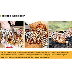 Meat Claws for Shredding Heavy Duty Meat Shredder Tool Meat Shredder Claws BBQ Tool for Shredding Meat, Smoker Accessories (Silver)