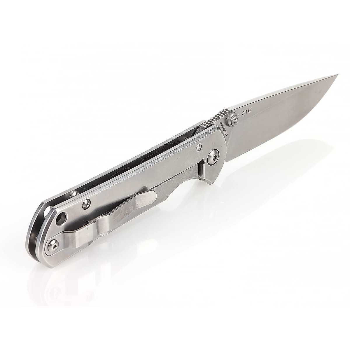 Land Knives Pocket Folding Knife EDC Knife 8Cr14MOV Blade Stone Wash Frame Lock Fishing Knife with Pocket Clip 810