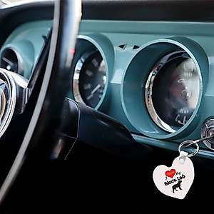 Custom Valentines I Love My Black Lab Adult Metal Double-sided Heart Key Chain