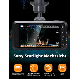 【Bundle 2 Items: MASIGO A330D WiFi GPS + Hardwire Kit】 Dual 60fps Dash Cam Front and Rear, Car Camera Built-in WiFi GPS, Sony Night Vision, G-Sensor Parking Mode, 512GB Max