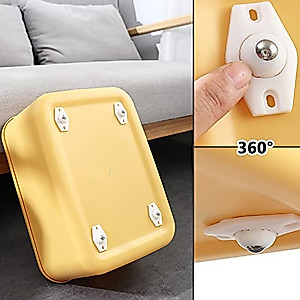 Small Self Adhesive Casters Wheels 16 Pcs, Mini Stick On Wheels Stainless Steel Ball Casters, 360 Degree Rotation White Swivel Sticky Pulley for DIY, Storage Bins, Small Box, Screw Holes Reserved