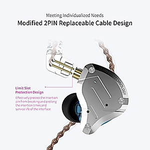 Wired Earbuds, in Ear Headphones, IEM Earphones, Wired Earbuds with Microphone, Earphones Wired with 4BA+1DD Hybrid 10 Drivers HiFi Bass in Ear Monitor, Noise Cancelling Earbuds Wired ZS10 Pro