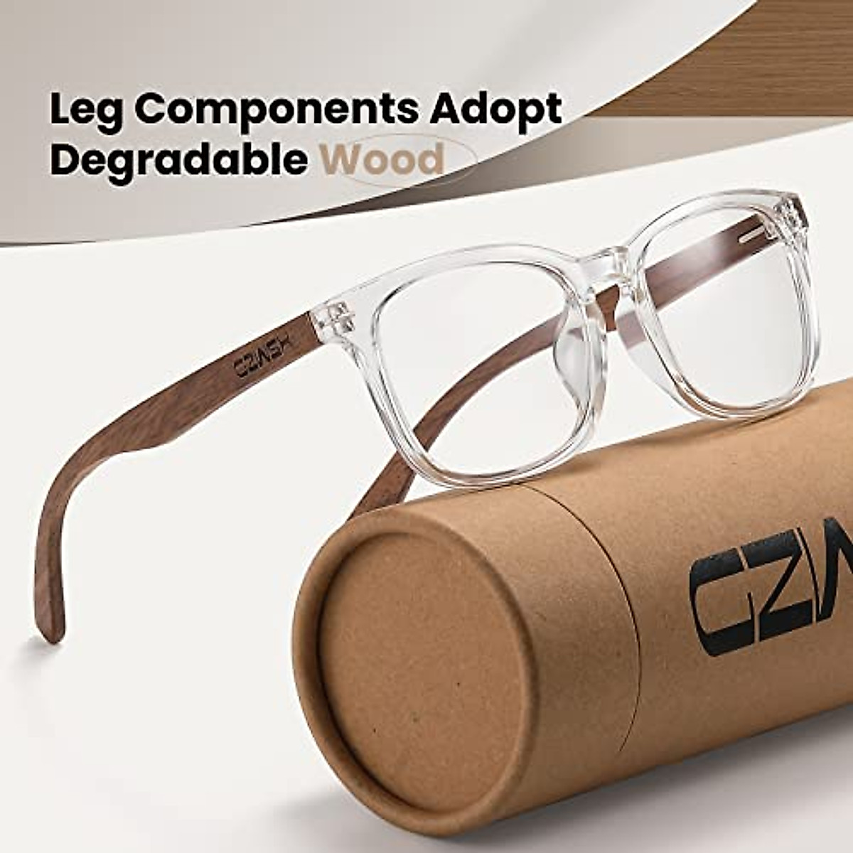 GZWSX Photochromic Driving Sunglasses For Men Women Day and Night safety glasses,Blue Light Blocking Glasses,Walnut Wood (Transparency)