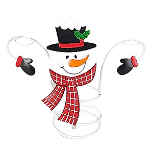 Decka Christmas Wine Glass Holder Wine Racks Counter top Freestanding Metal, Uniquie Ornament for Home Decor & Kitchen Storage Rack, Bar, Wine Cellar, Shelves, Counter, Cabinet, Pantry (Snowman)