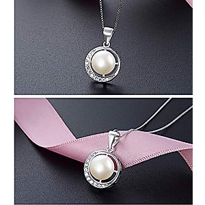 Bonus Sister Gifts for BFF Friends Gift for Friendship Besties Gift from Bestie to Sisters Silver Necklace Pearl Necklace CZ Pendant Elegant Jewelry for Sister in law Birthday Gifts for Women