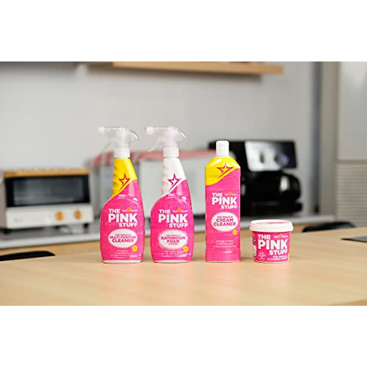 Stardrops - The Pink Stuff - Ultimate Bundle - The Miracle Cleaning Paste, Multi-Purpose Spray, Cream Cleaner, Bathroom Spray (1 Cleaning Paste, 1 Multi-Purpose Spray, 1 Cream Cleaner, 1 Bathroom Foam Cleaner)