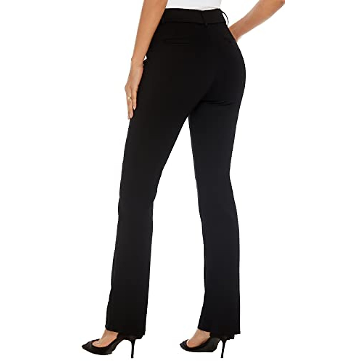 iChosy Women's Ease into Comfort Barely Bootcut Stretch Dress Pant Black32 4