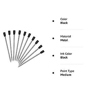 2.75'' Ballpoint Pen Refills, Replaced Refills for Diamond Crystal Stylus Pens and Ballpoint Pens (Black Refills,10 pack)
