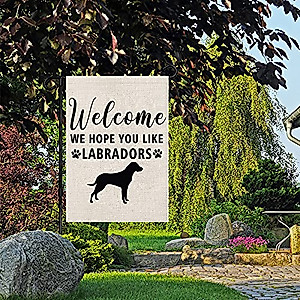 Labrador Garden Flag Labrador Flag Welcome We Hope You Like Labradors Garden Flag (Like Labradors F)