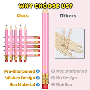 Vusnud 50 Packs - Baby Shower Sharpened Half Pencils with Erasers, Pre-sharpened Pencils for Baby Shower Games, 4 Inches