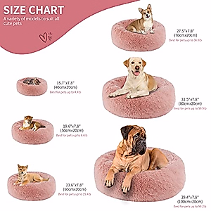 ZEJEUER Cat Bed, Small Dog Bed, Round Donut Washable Plush Fluffy Faux Fur Soft Cushion Beds for Indoor Pets