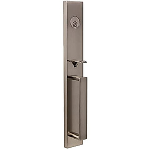 Weslock Xanthis Single Cylinder Handle Set with Mesa Knob (Satin Nickel, Keyed Handleset)