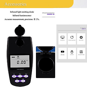 Portable Turbidimeter Turbidity Meter Kit Turbidity Tester with 4 PCS Calibration Solution Vials Range 0~1100 NTU/FNU 0~275 EBC 0~9999 ASBC