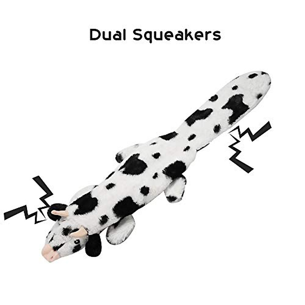 Nocciola 5 PCS Crinkle Dog Squeaky Toys with Double Layer Reinforced Fabric, Durable Plush Dog Toys, No Stuffing Body Dog Toy Set for Small to Large Dogs (5pcs 10 squeakers, Jungle Series1)