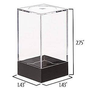 Wiz Dice - Dice Boxes - Clear Acrylic Display Box for Storage of Figurines, Collectibles, DnD Dice Set, Other Valuables - 1.43" x 1.43" x 1.75" - 10 ct