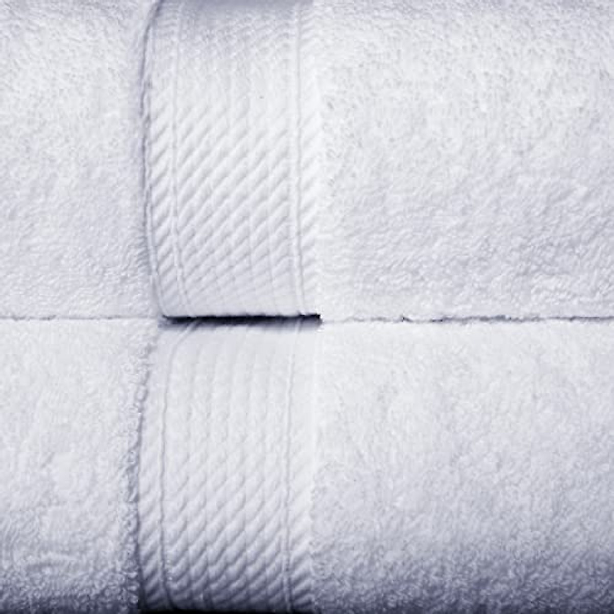 Superior Egyptian Cotton Pile 6 Piece Towel Set, Includes 2 Bath, 2 Hand, 2 Face Towels/Washcloths, Ultra Soft Luxury Towels, Thick Plush Essentials, Guest Bath, Spa, Hotel Bathroom, White