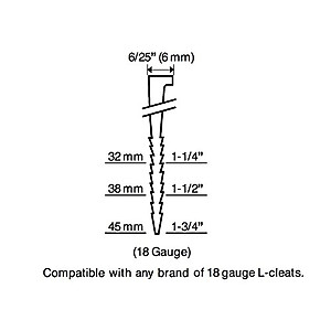 Estwing EF18GLCN Pneumatic 18-Gauge 1-3/4" L-Cleat Flooring Nailer Ergonomic and Lightweight Nail Gun with No-Mar Baseplates for Tongue and Groove, Hardwood, Bamboo, and Engineered Flooring