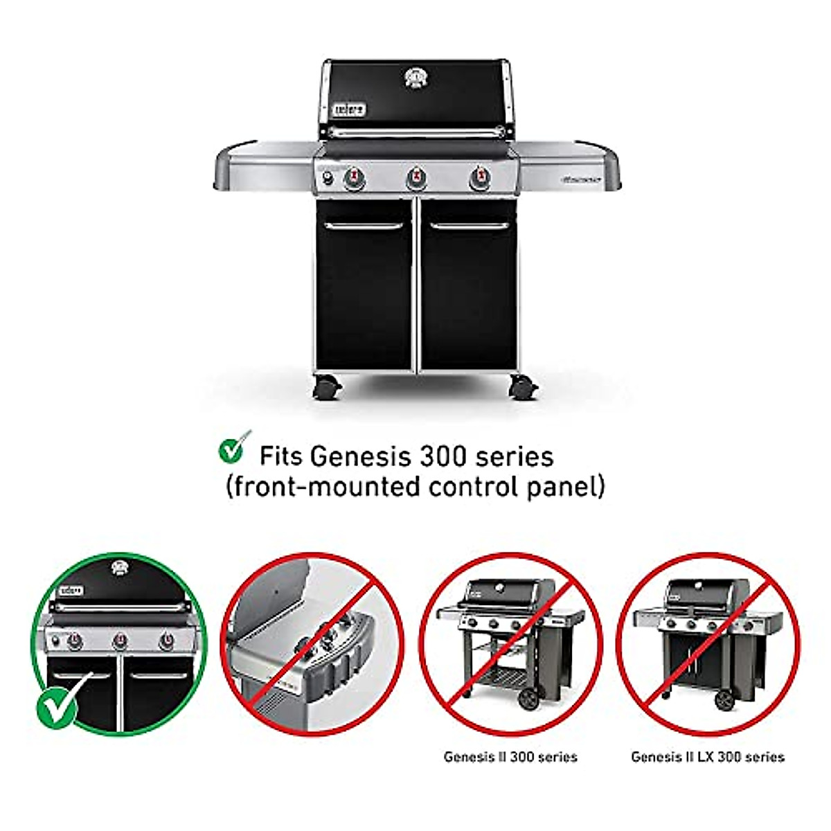 GRISUN 7629 Igniter Kit for Weber Genesis 330 Model 65946, 2011 & Newer (Front Mounted Control Panel) Electronic Igniter, 7620 17.5inch Flavorizer Bars for Weber Genesis 300 Series, SUS-304