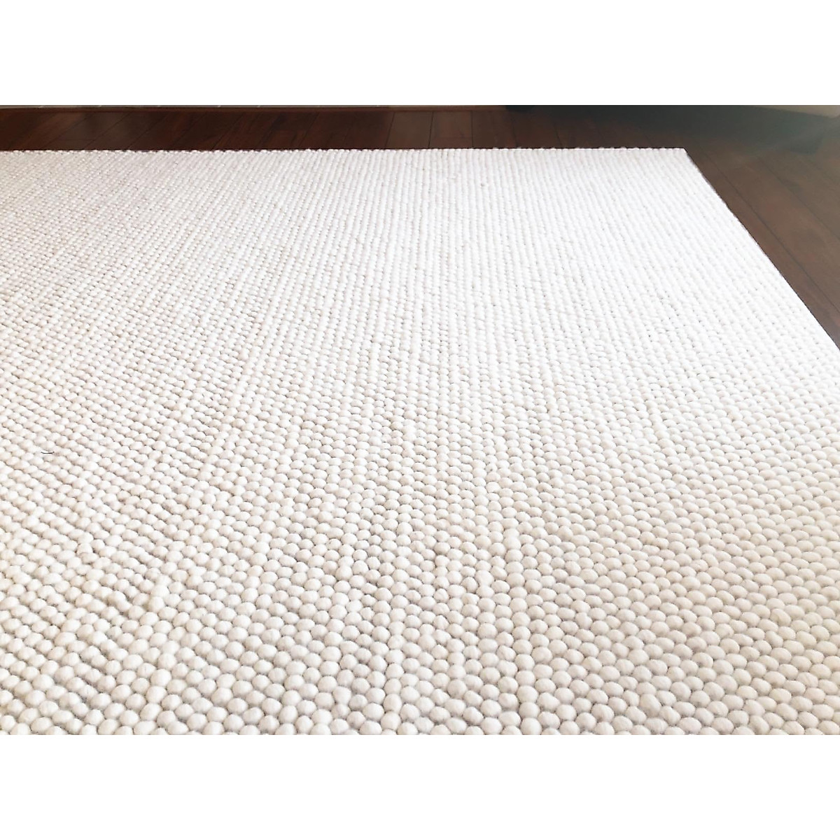S & L Homes Wool Cotton Hand Woven Chunky Knit Popcorn Rug - Ivory Contemporary Area Rug for Living Room Bedroom (8' x 10' - Ivory)