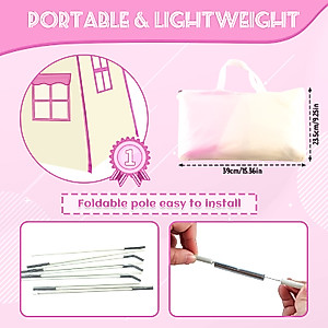 deAO Kids Play Tent Kids Playhouse Indoor Outdoor Toddler Tent Princess & Prince Castle Playhouse Fairy Tale Teepee Gift Tent Oxford Fabric Pink