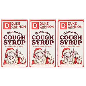 Duke Cannon Supply Co. Big Ass Brick of Soap Bar Holiday Edition Mall Santa (Crushed Candy Canes Scent) Multi-Pack - Superior Grade, Extra Large, Paraben-Free, 10 oz (3 Pack)