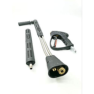 Dual Wand and Gun 40" Stainless Steel Vented 5000 PSI Dual Lance Molded Grip for Power Pressure Washer