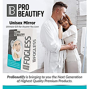 PROBEAUTIFY Fogless Shower Mirror for Shaving - Strong Suction, Razor Holder & 360 Degree Rotation Shower Shaving Mirror - Fog Free Mirror for Shower & Shaving Mirror - Men & Women